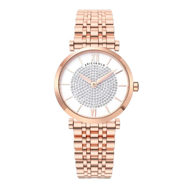Buy Aries Gold The Draliet Quartz White Round Crystal Dial Luminous ...