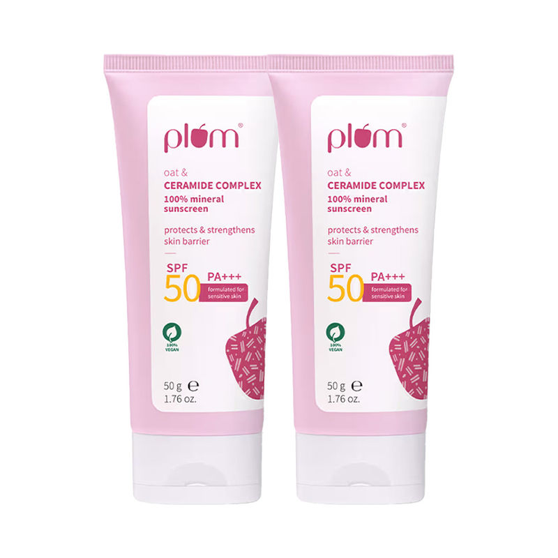 Buy Plum Ceramide Complex & Oat 100% Mineral SPF 50 PA+++ Sunscreen For ...