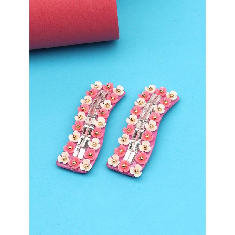 Buy LAIDA 2 Pink Floral Tic Tac Pins Online