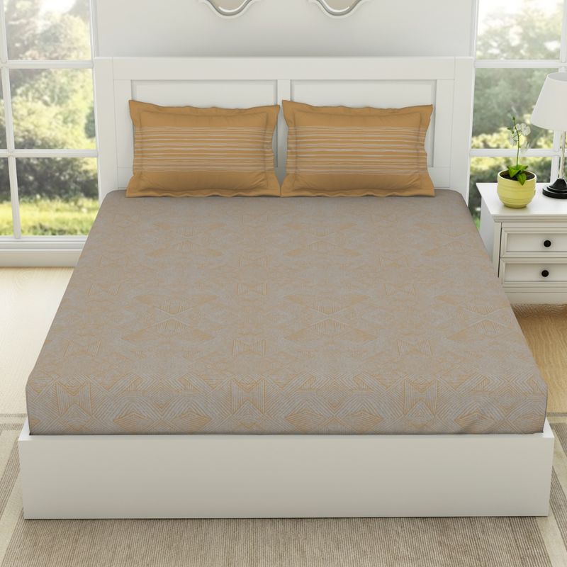 Buy SPACES Geospace Pure Cotton Fitted King-Nimbus Colud Online