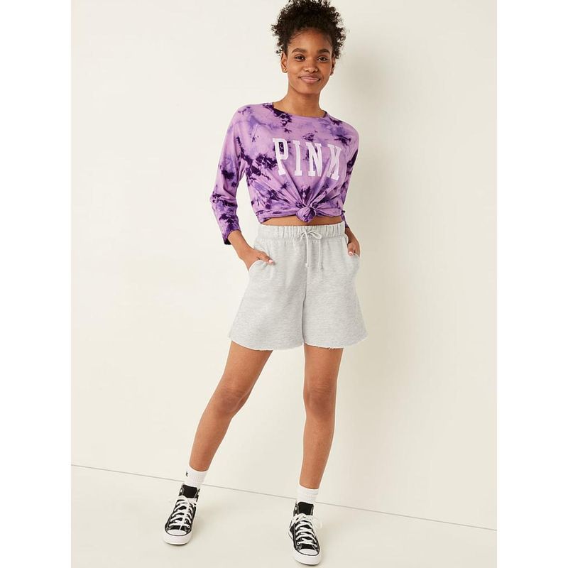 Buy Victoria's Secret Women Grey Solid Dad Shorts Online