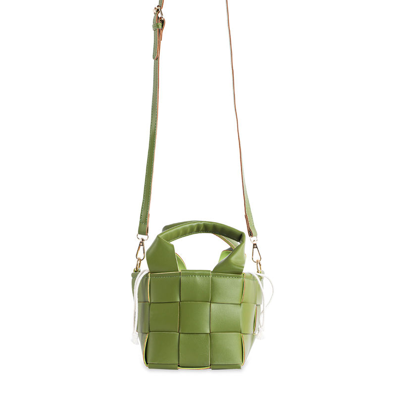 NUFA Woven Top Handle Green Crossbody Bag: Buy NUFA Woven Top Handle ...