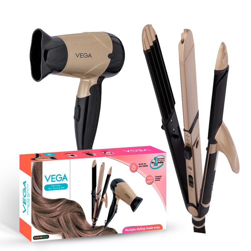 Buy VEGA Ultimate Hair Styling Set, 3 In 1 Hair Styler & Dryer Combo ...