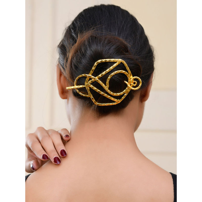 Buy Silvermerc Designs Gold Loop Swirl Hairpin Online