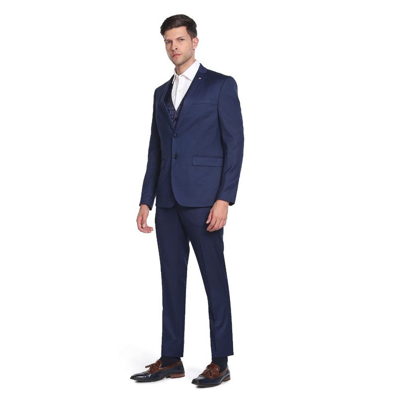 Buy Arrow Blue Reversible Waistcoat Three Piece Suit (Set of 3) Online
