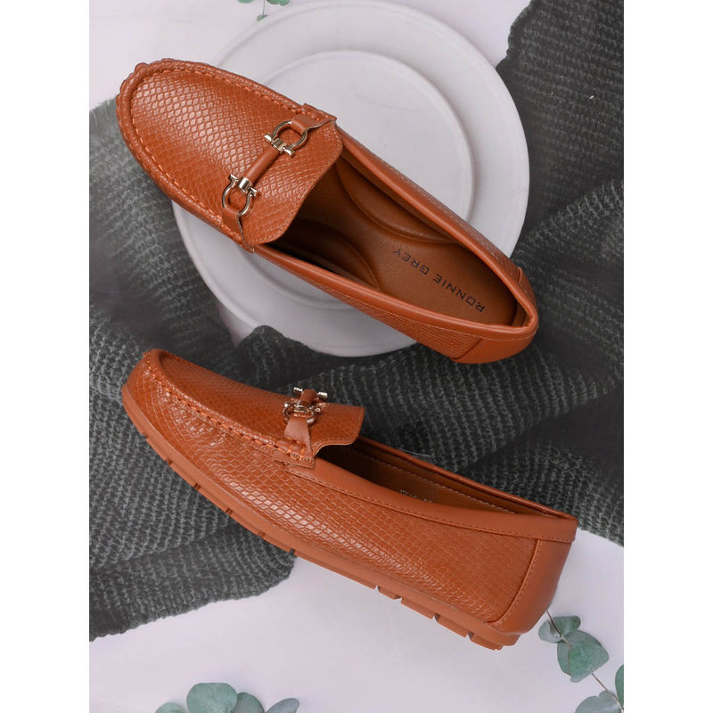 Buy Ronnie Grey Womem Brown Animal Print Loafers Online