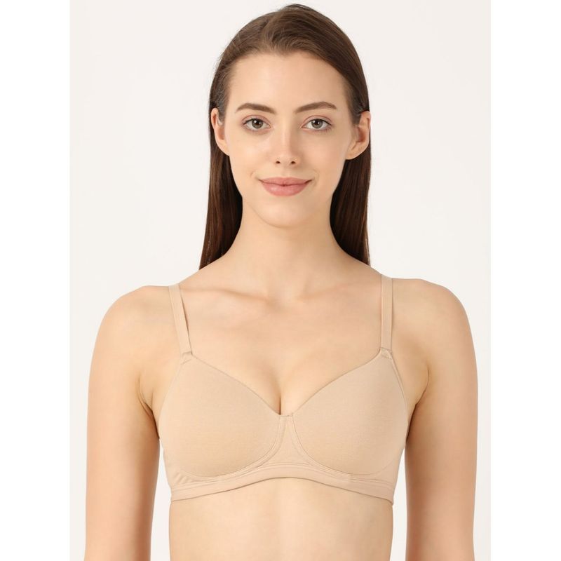 Buy Jockey MJ20 Wirefree Padded Cotton Elastane Full Coverage Beginners Bra - Light Skin Online