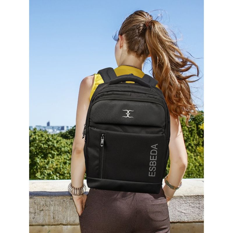 Buy ESBEDA Unisex Black Polyester Solid Backpack Online