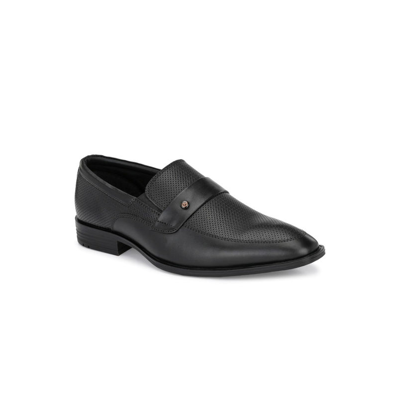 Buy Alberto Torresi Solid Genuine Leather Black Slip On Formal Shoes ...
