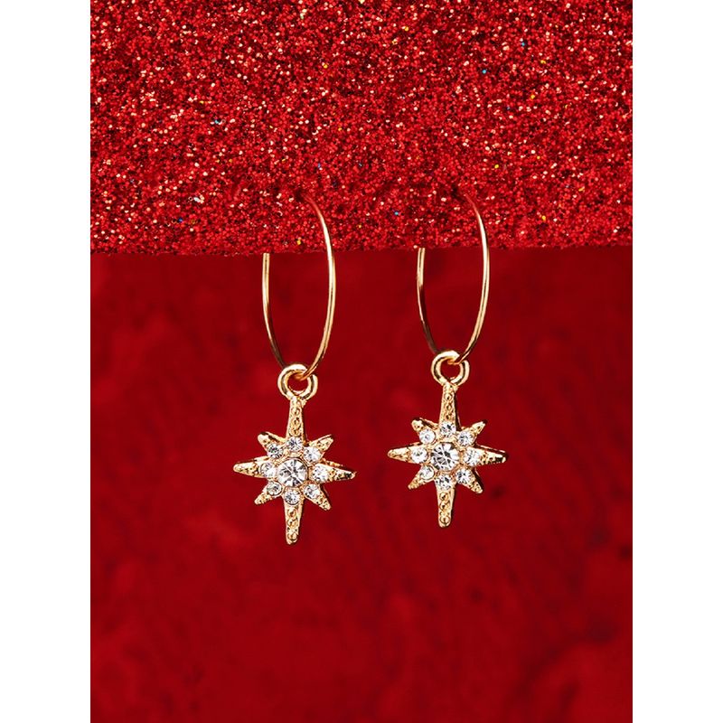 Buy Accessorize London Womens Gold Star Drop Hoop Earring Online