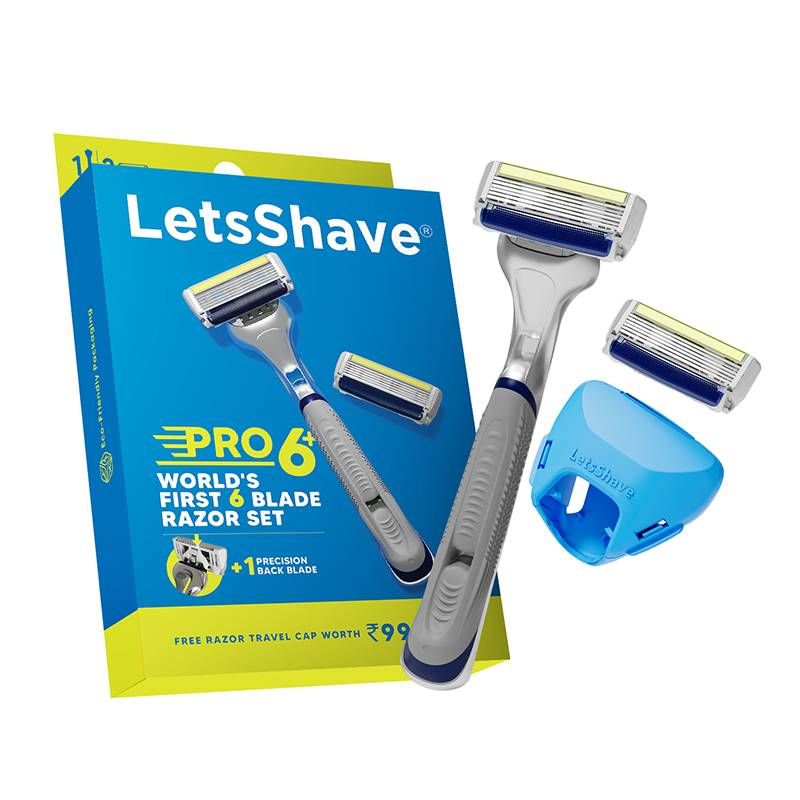 Buy LetsShave Pro 6 Plus Shaving Razor for Men (1 Razor + Razor Cap) Online