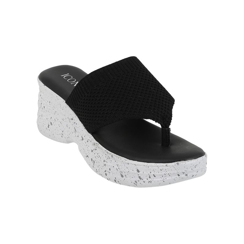 Iconics Black Women Woven Design Sandals: Buy Iconics Black Women Woven ...