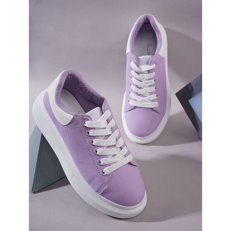 Buy Iconics Purple White Women Colorblock Sneakers Online