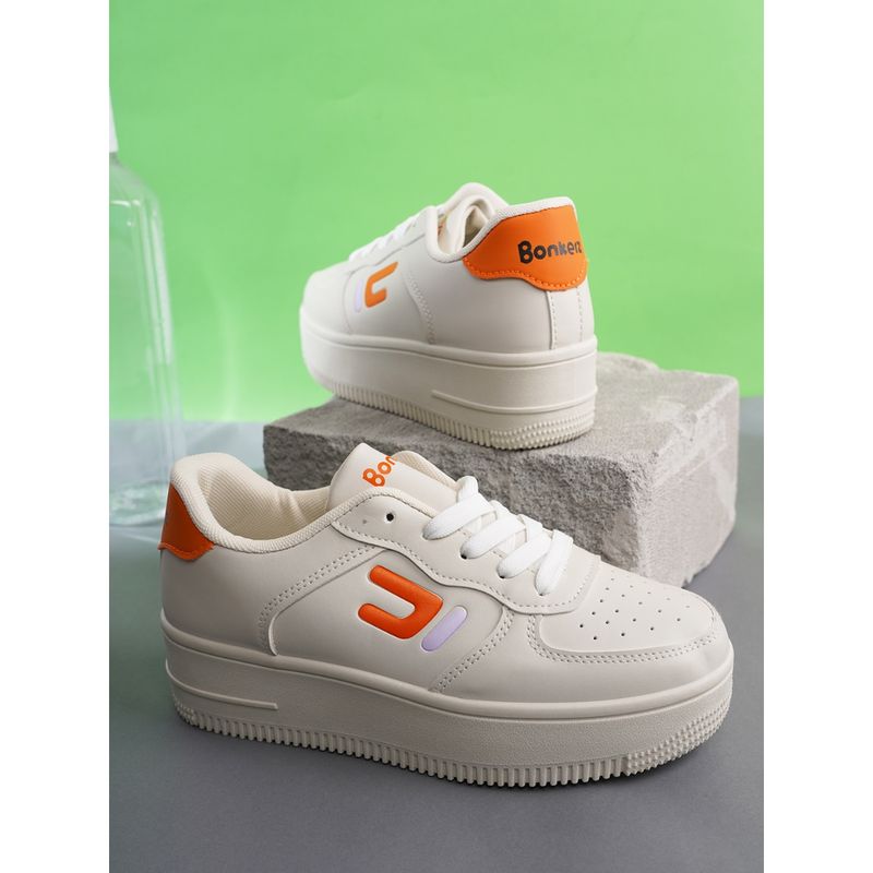 Buy Iconics Beige Women Colorblock Sneakers Online