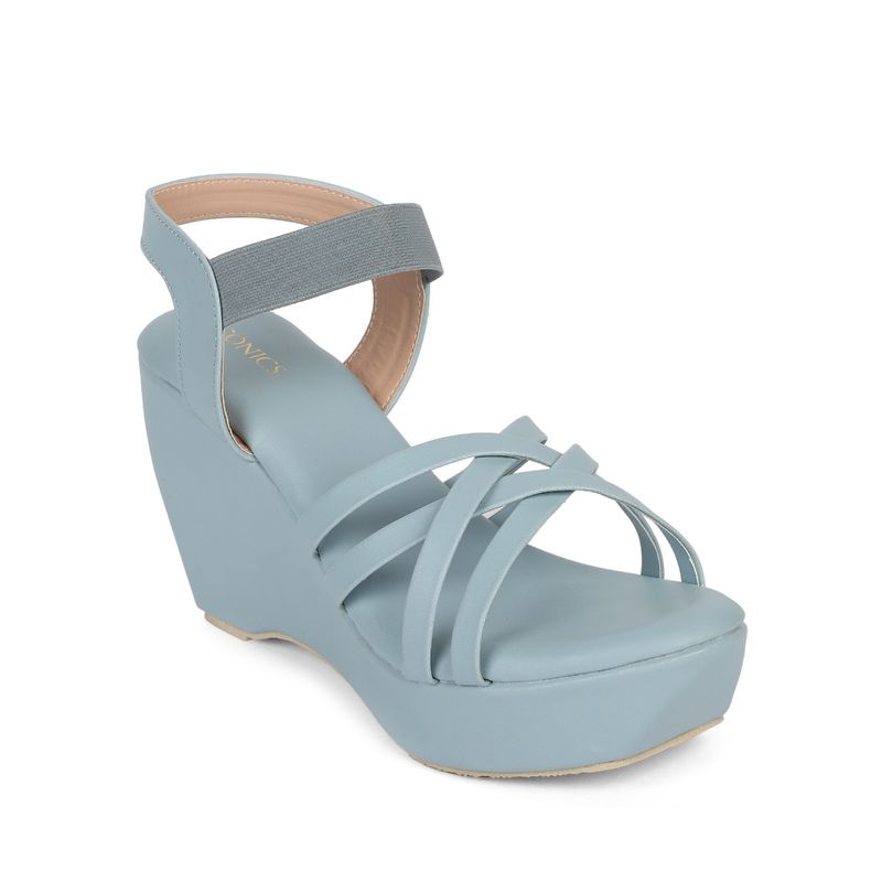Buy Iconics Sky Blue Women Solid Sandals Online