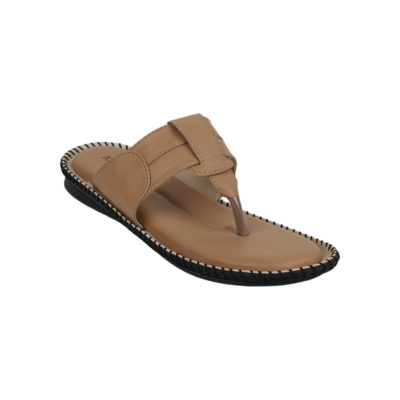 Buy Iconics Beige Women Solid Flats Online