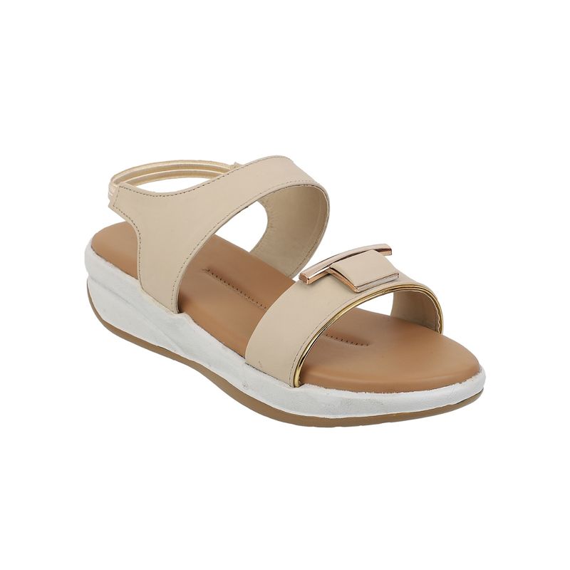 Buy Iconics Beige Women Embellished Sequined Sandals Online