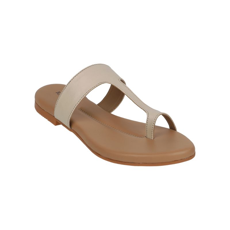 Buy Iconics Beige Women Solid Flats Online