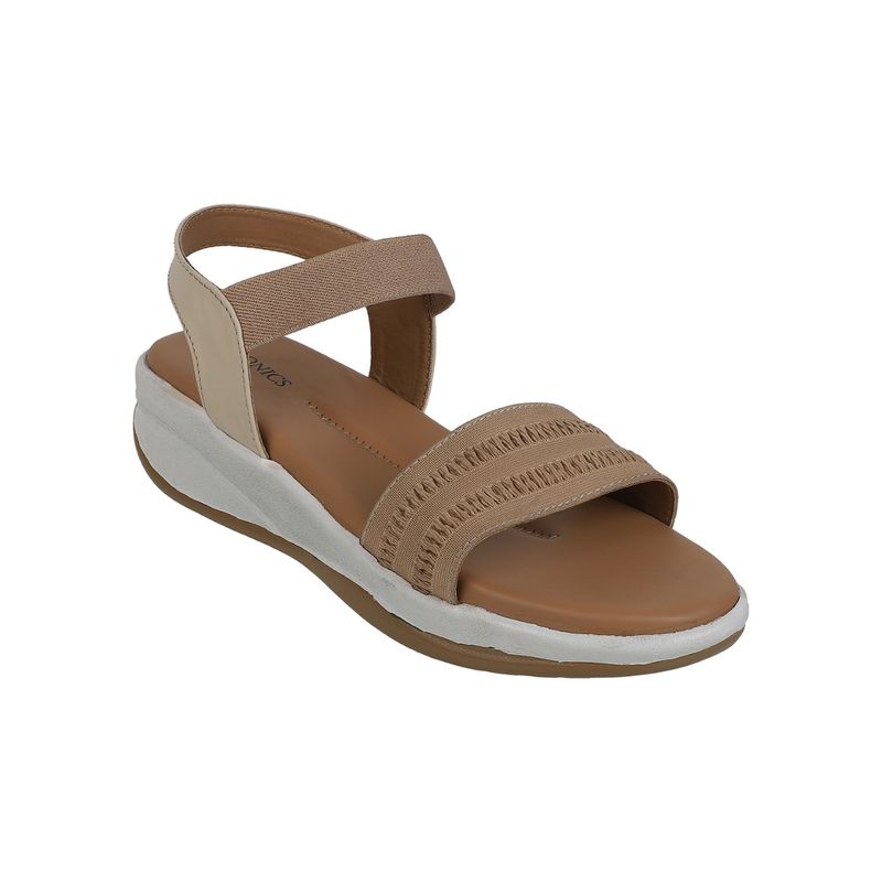 Buy Iconics Beige Women Woven Design Sandals Online