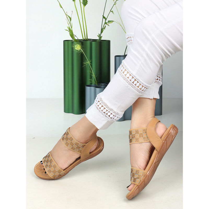 Buy Iconics Women Tan Backstrap Sandal Online