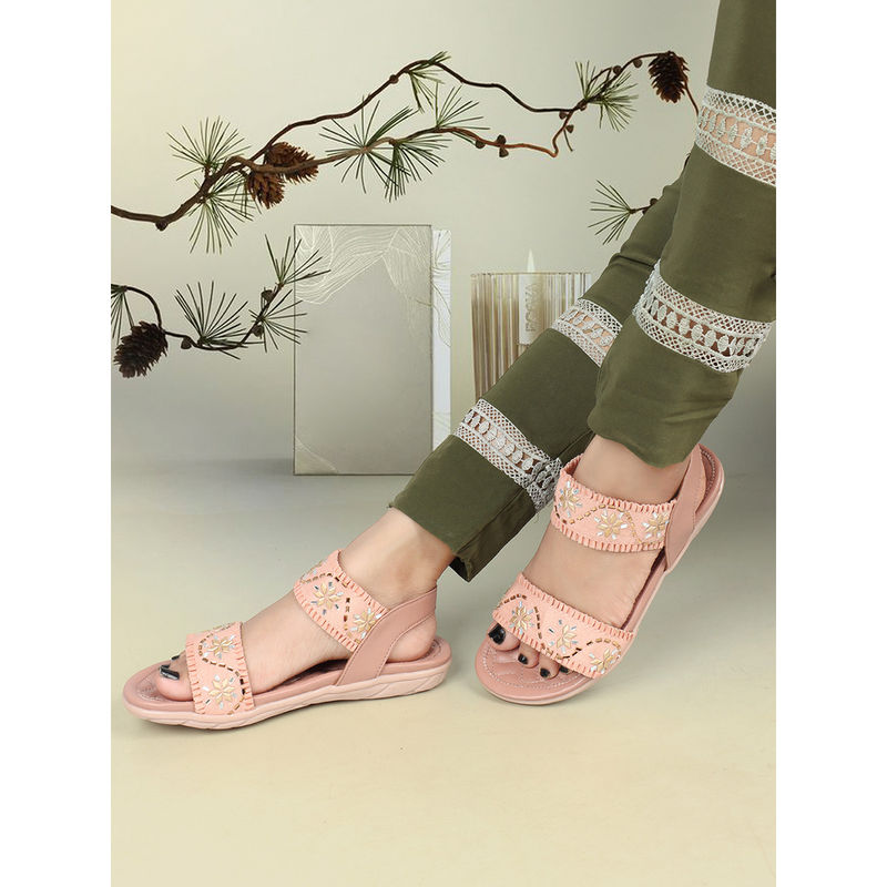 Iconics Women Peach Backstrap Sandal: Buy Iconics Women Peach Backstrap ...