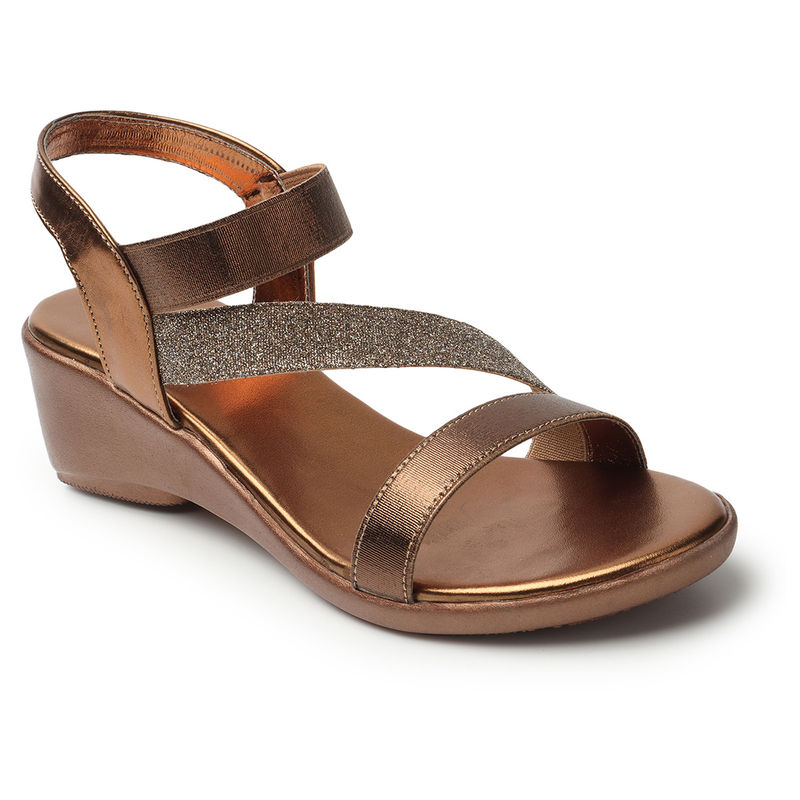Buy Iconics Copper Women Embellished Sequined Sandals Online
