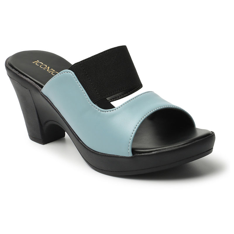 Buy Iconics Sky Blue Women Solid Sandals Online