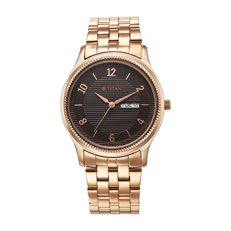 Buy Titan Gents Karishma Brown Dial Analog Watch for Men 1824Wm01 Online