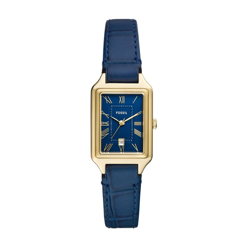 Buy Fossil Women Blue Dial Rectangular Stainless Steel Watch - ES5365 ...