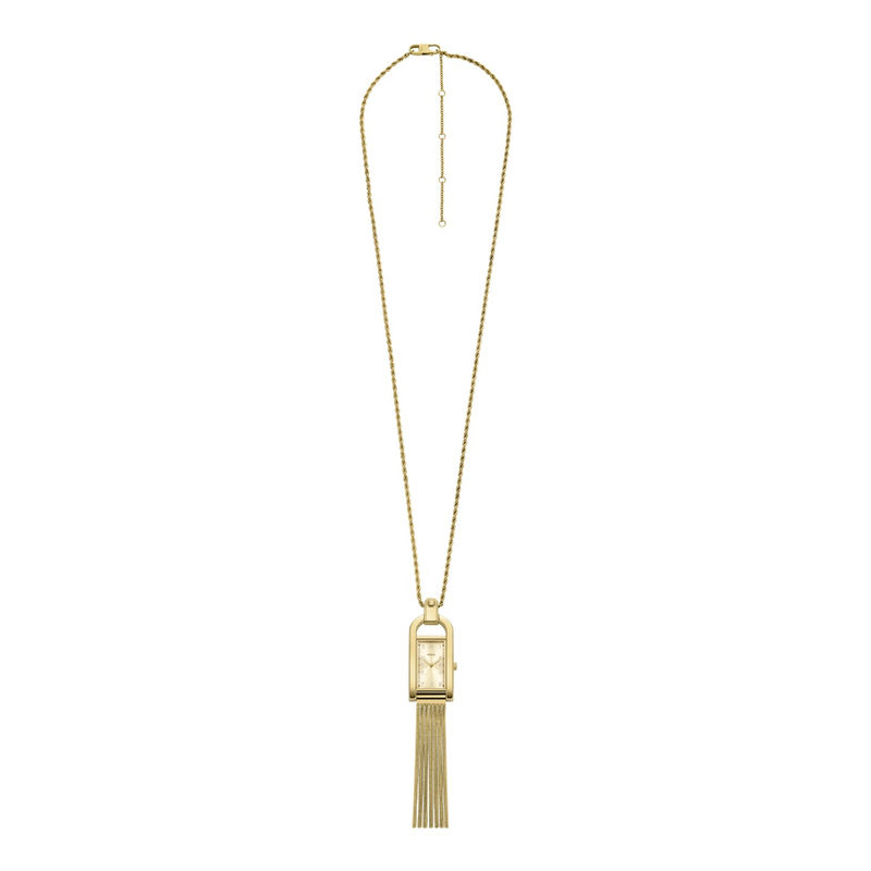 Buy Fossil Women Gold Dial Rectangular Stainless Steel Watch - ES5373 ...