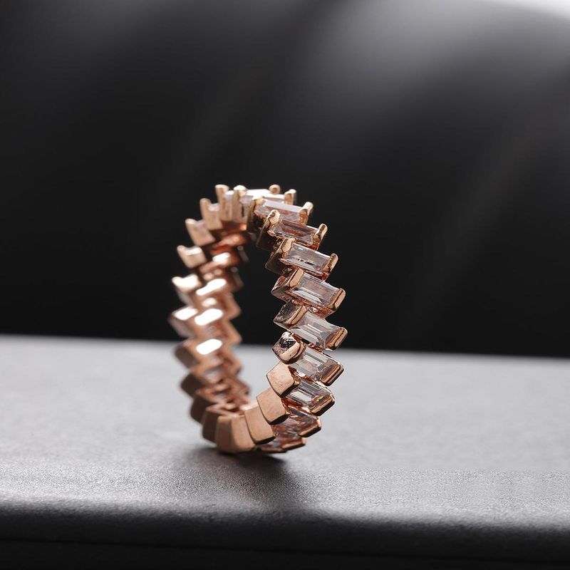 Priyaasi Rose Gold Plated American Diamond Studded Zig Zag Shaped ...