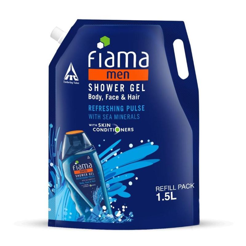Buy Fiama Men Body Wash Shower Gel Refreshing Pulse, 1.5L Refill Value ...