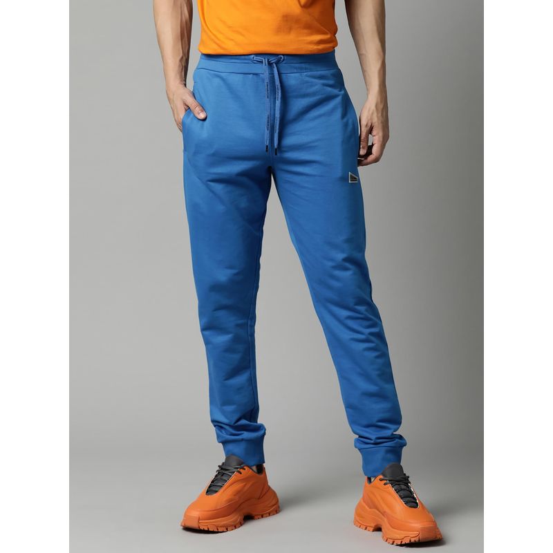 Buy Breakbounce Men Cobalt Blue Regular Fit Knitted Joggers Online