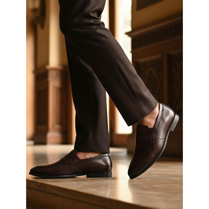 Buy Bugatti Tryst Bardo Burgundy Men Penny Formal Loafers Online