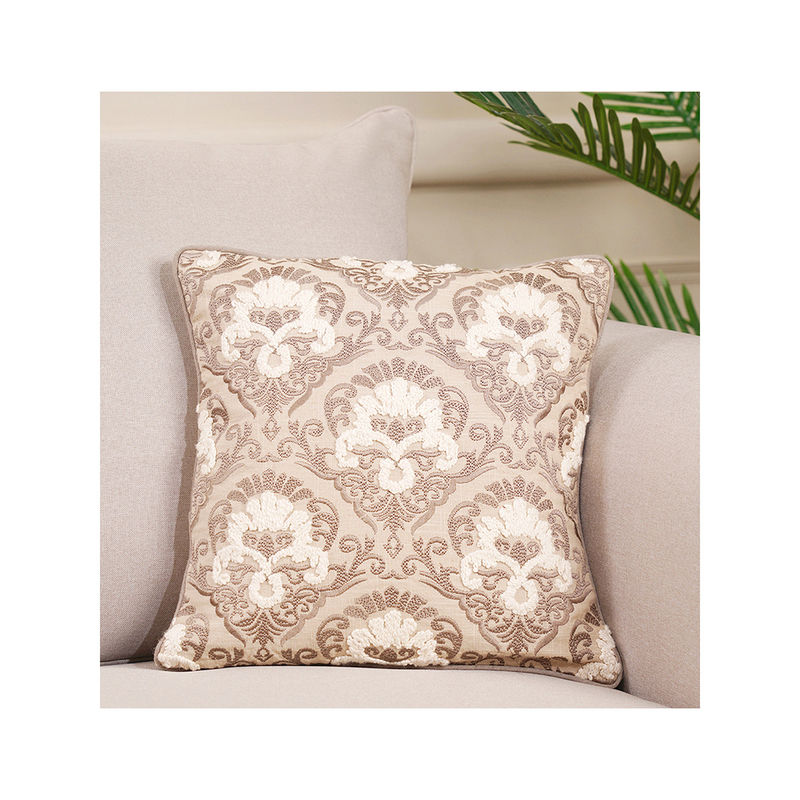 Buy Pure Home + Living Embroidered Beige Cushion Cover Online