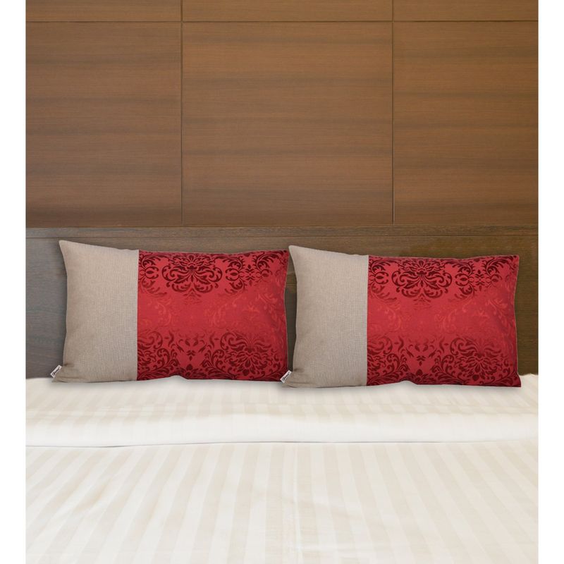 Sivya by Home Cotton Pillow Cover 18x27 Inch, Red Pack of 2: Buy Sivya ...
