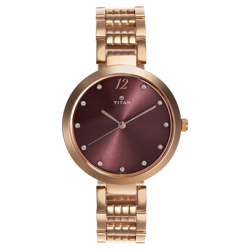 Buy Titan Purple Dial Stainless Steel Watch Online