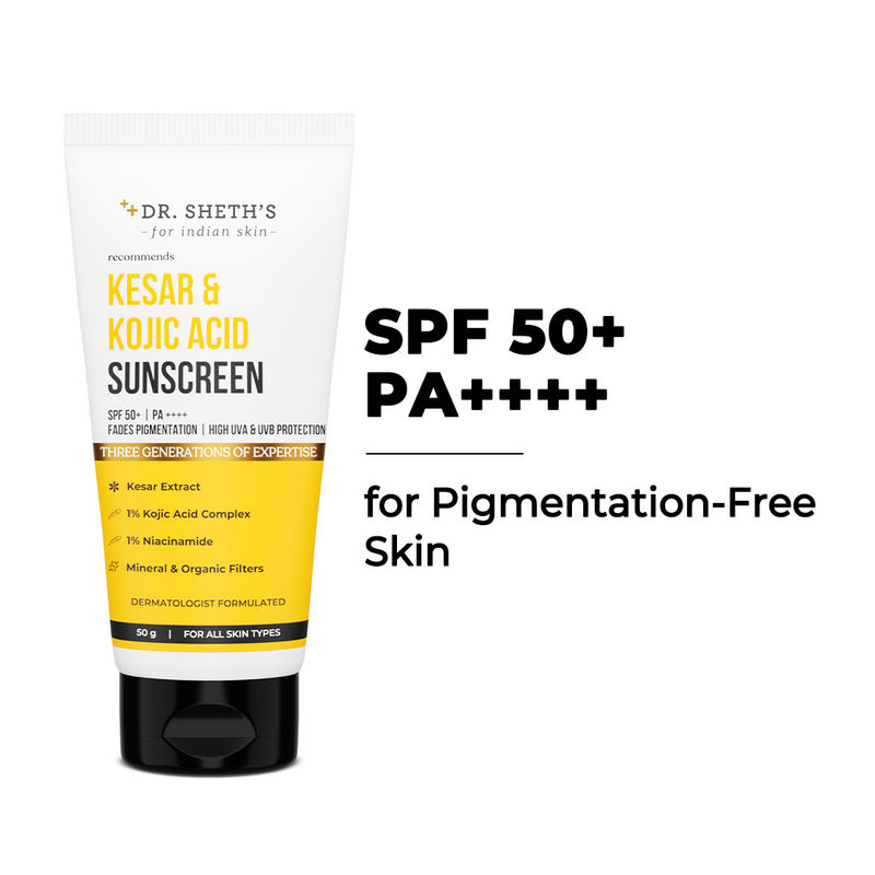 Buy Dr. Sheth'S Kesar & Kojic Acid Oil Free Sunscreen Spf 50+ Pa ...