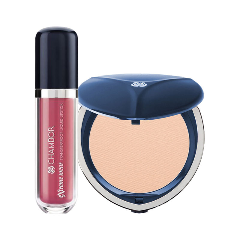 Buy Chambor Silver Shadow Sable Compact & Rosemantic Liquid Lipstick ...