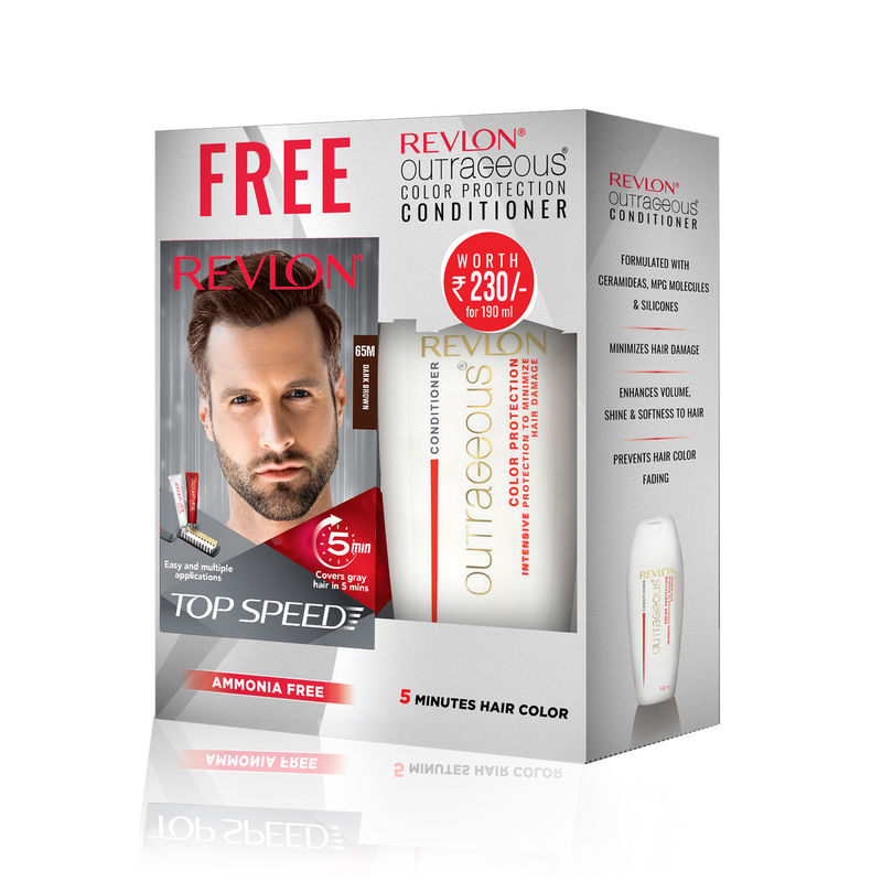 Buy Revlon Top Speed Hair Color For Men Dark Brown 65m + Free ...