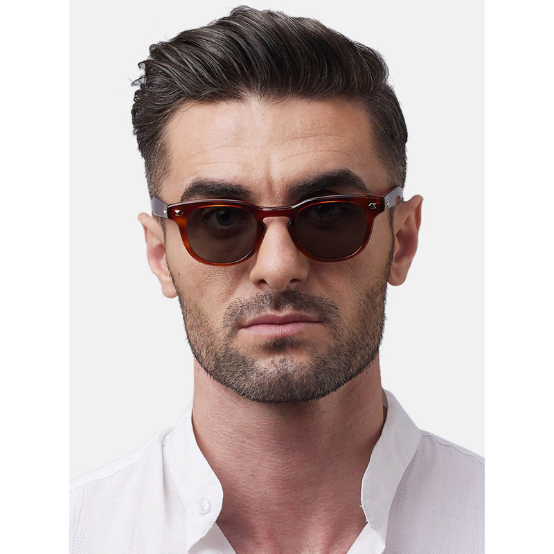 Buy Shisen Fox Umi Brown Frame Green Lens Sunglasses (46) Online