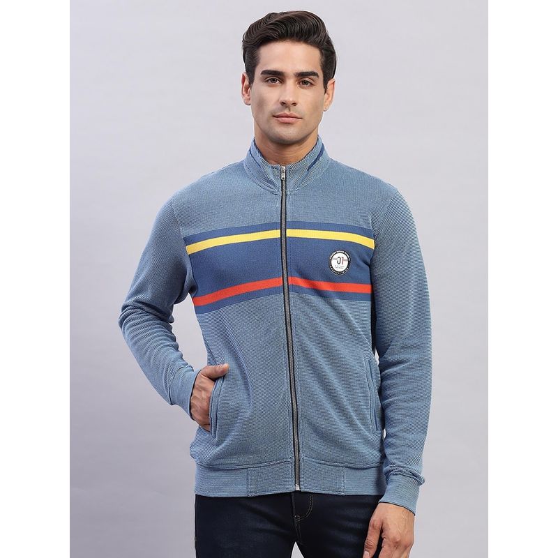 Buy Monte Carlo Men's Blue High Neck Full Sleeves Jacket Online