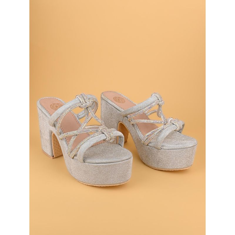 Buy Alberto Torresi Women Grey Block Heels Online