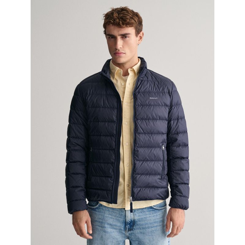 Buy GANT Men Navy Blue Solid High Neck Full Sleeves Puffer Jacket Online