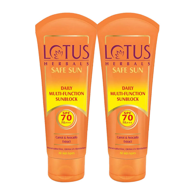 Buy Lotus Herbals Safe Sun Sunscreen SPF 70 (Pack Of 2) Online