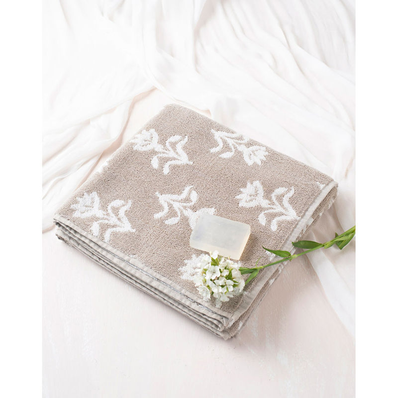 Buy Fabindia Beige Vikal Cotton Bath Towel Online