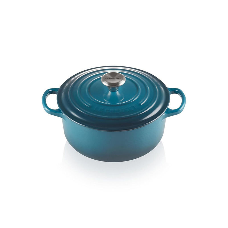 Buy Le Creuset Teal Evo Round Casserole with Lid Online