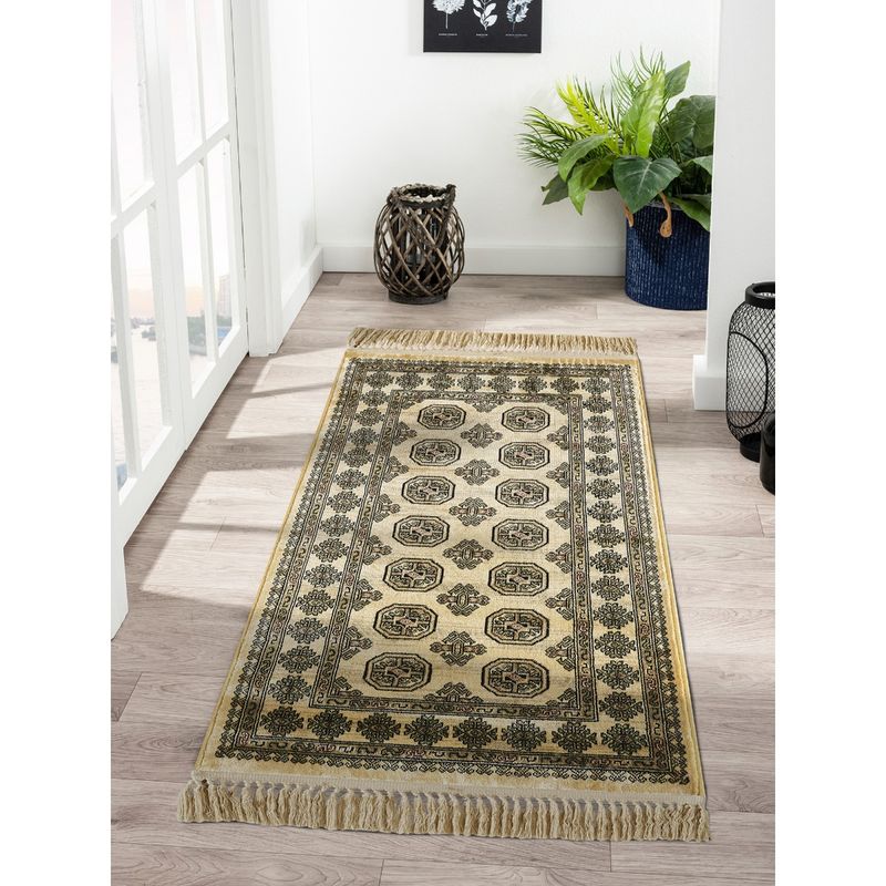 OBSESSIONS Anti-static Machine Made Viscose Classical Runner, Cream ...
