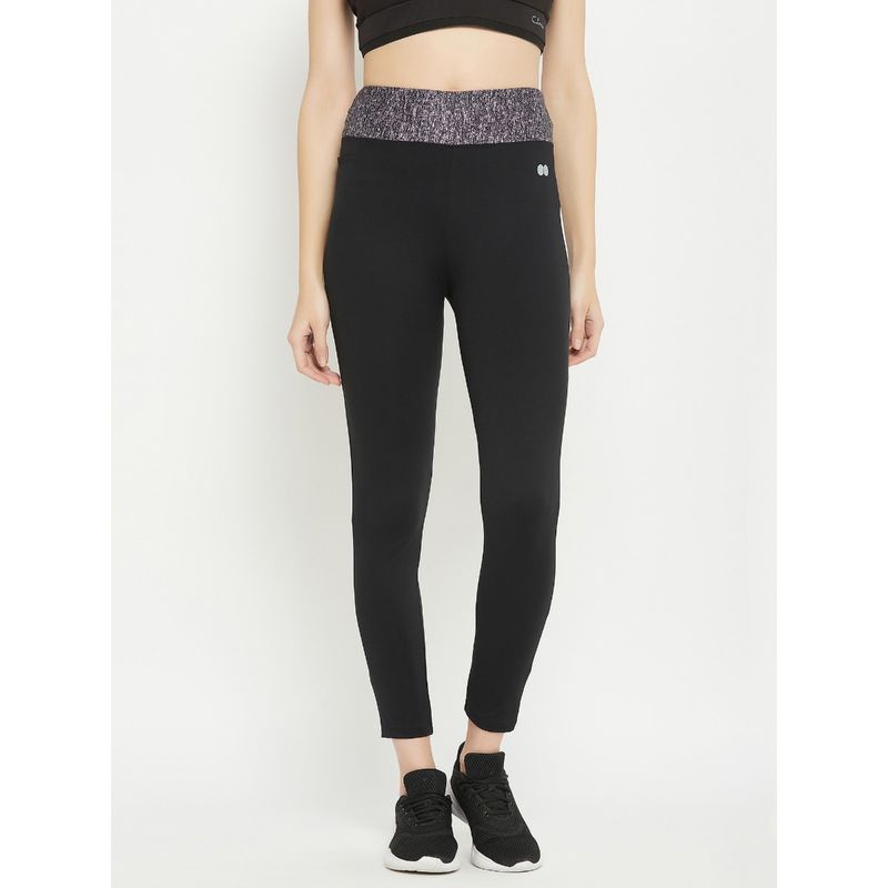 Buy Clovia Snug-Fit High Rise Active Tights With Printed Waistband ...