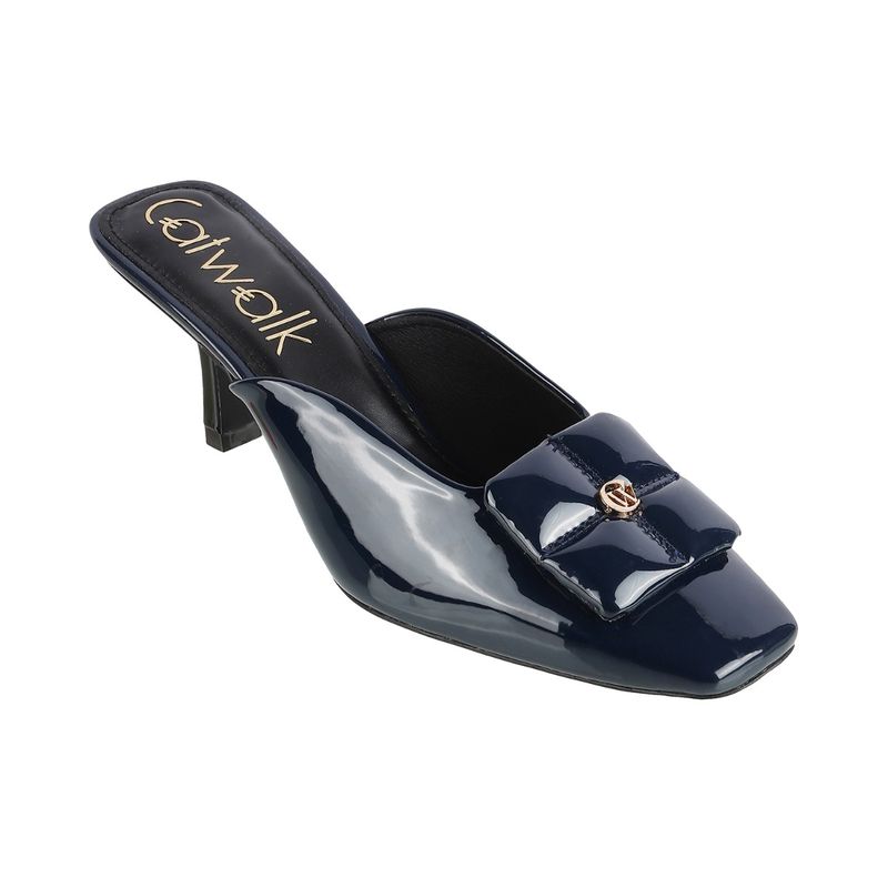 Buy Catwalk Casual Women Navy Blue Mule Heels Online